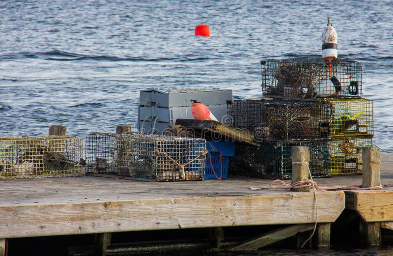 Lobster Traps in Bar Harbor Maine Stock Image - Image of maine ...
