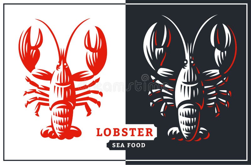 Lobster Vector Logo Illustration. Crustacean in a Vintage Style Stock ...