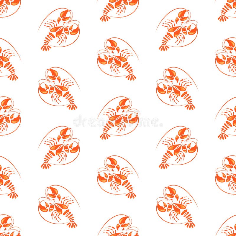 Lobsters seamless pattern. stock vector. Illustration of fish - 240608129