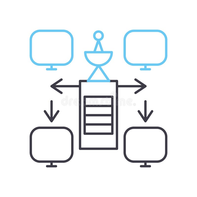 Local Area Network Icon, Linear Isolated Illustration, Thin Line Vector ...