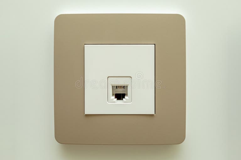 Local Area Network Socket on Wall. Internet Network Outlet Stock Photo ...