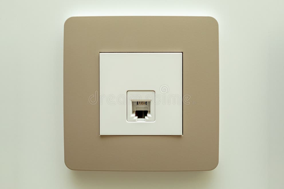 Local Area Network Socket on Wall. Internet Network Outlet Stock Photo ...