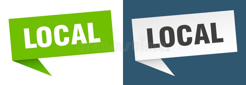 Local Banner. Local Speech Bubble Label Set Stock Vector - Illustration ...