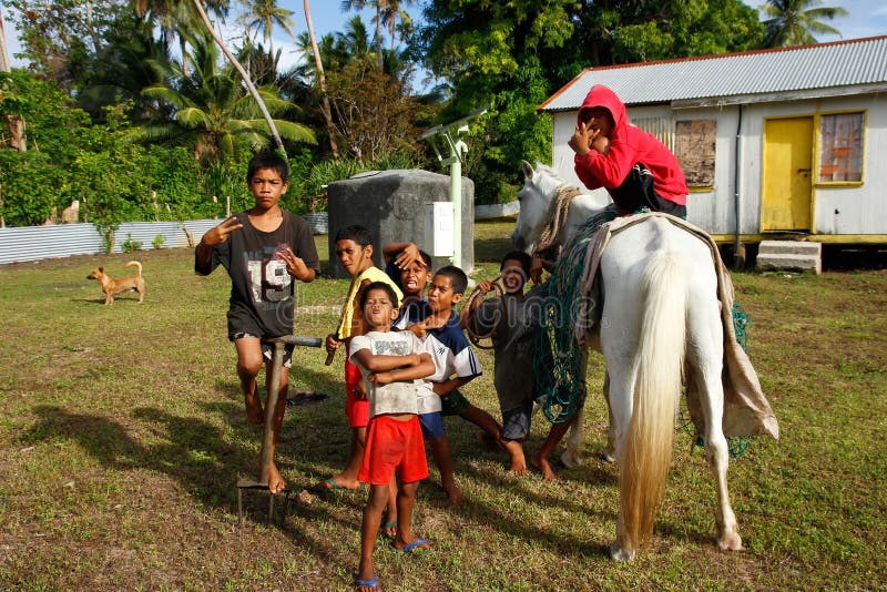 Local Boys Posing on Ofu Island, Tonga Editorial Photo - Image of ...