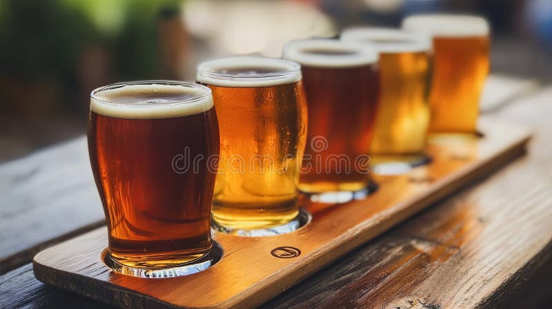 Local Brewery Showcasing Handcrafted Beers in a Rustic Pub Atmosphere ...