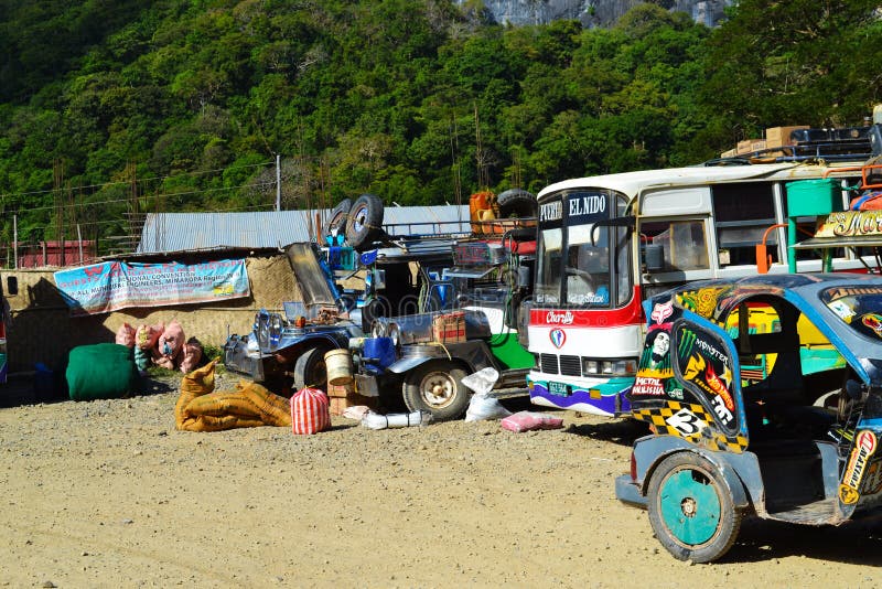 The Local Bus Station. Loading and Refueling Jeepney Editorial Image ...