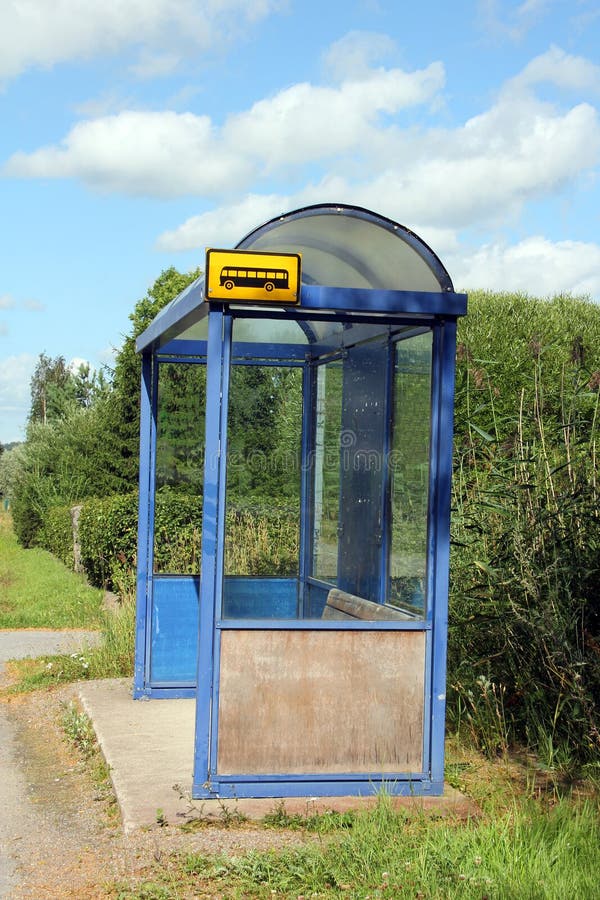 Local Bus Stop Shelter stock photo. Image of blue, placard - 26052438
