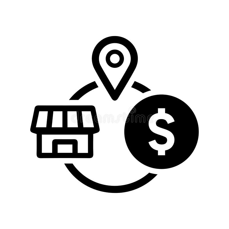 Local Business Icon. Black Vector Stock Illustration - Illustration of ...