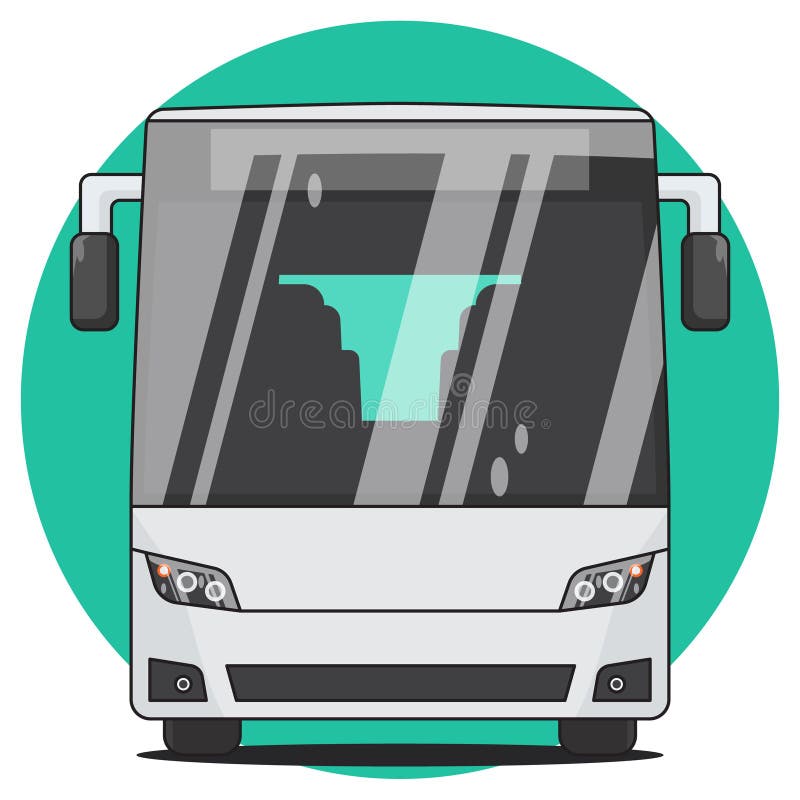 Modern City Bus Front View, Vector Illustration Stock Vector ...