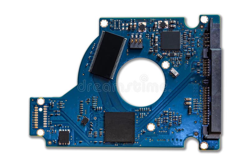 Local Close-up of Blue Circuit Board Circuit of Mechanical Hard Disk ... Local Close-up of Blue Circuit Board Circuit of Mechanical Hard Disk ...