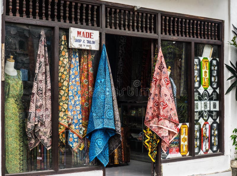 Small Local Clothes Store and Tailor Service Displaying Traditional ...