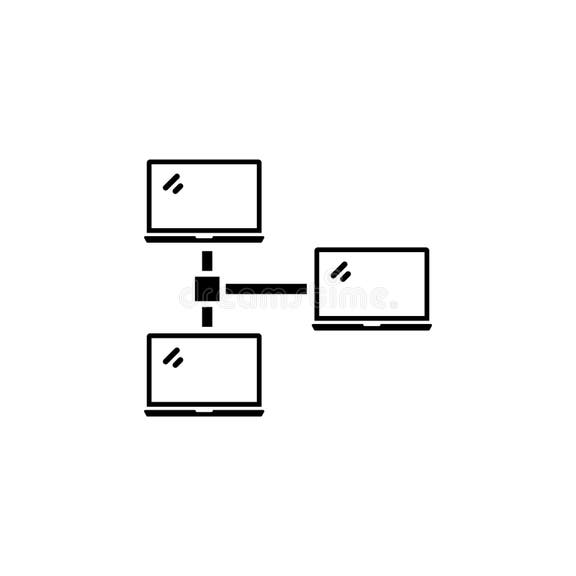 Local Computer Network, Lan Connect Solid Flat Vector Icon Isolated on ...