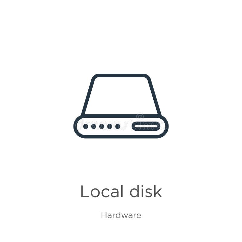 Local Disk Icon on White Background. Simple Element Illustration from ...