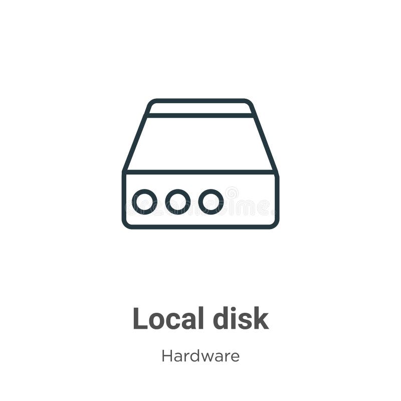 Local Disk Icon in Trendy Design Style. Local Disk Icon Isolated on ...