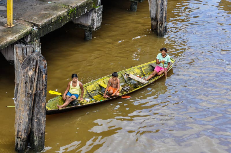 Local Family on the Amazon River, Brazil Editorial Photo - Image of ...