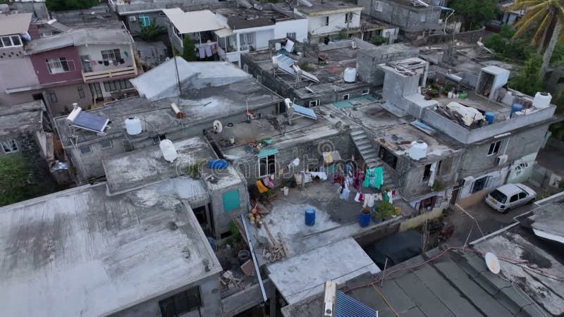 Local Favelas in Mauritius stock video. Video of poverty - 271062861