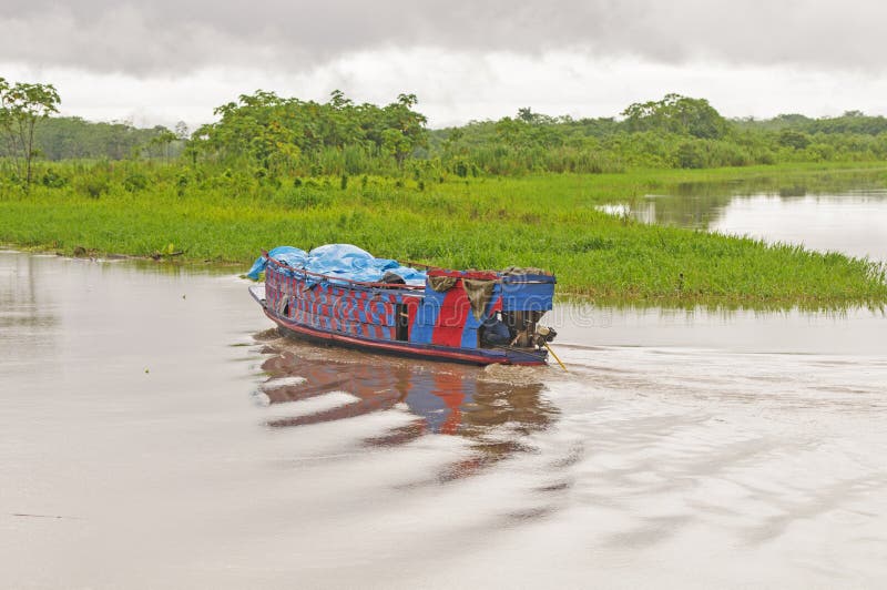 Local Ferry Boat in the Amazon River Stock Photo - Image of motor ...