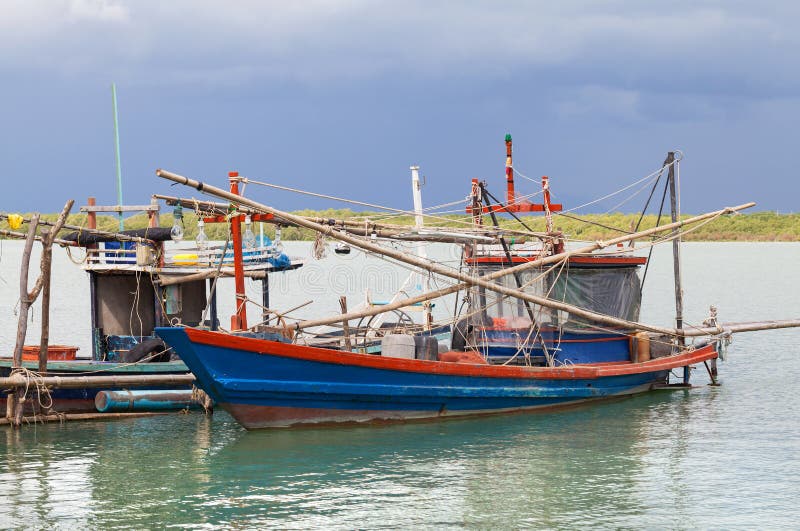 Local Fishing Boat at the Dock Stock Image - Image of colored, travel ...