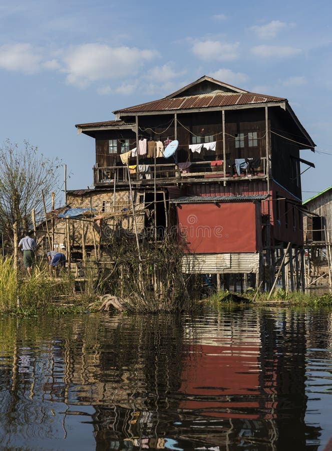 House in Inle Lake, Myanmar Stock Image - Image of nature, home: 36938229