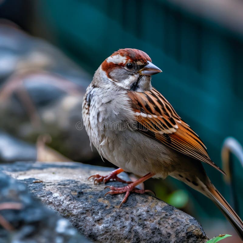 Local Garden Sparrow Bird Up Close Stock Illustration - Illustration of ...