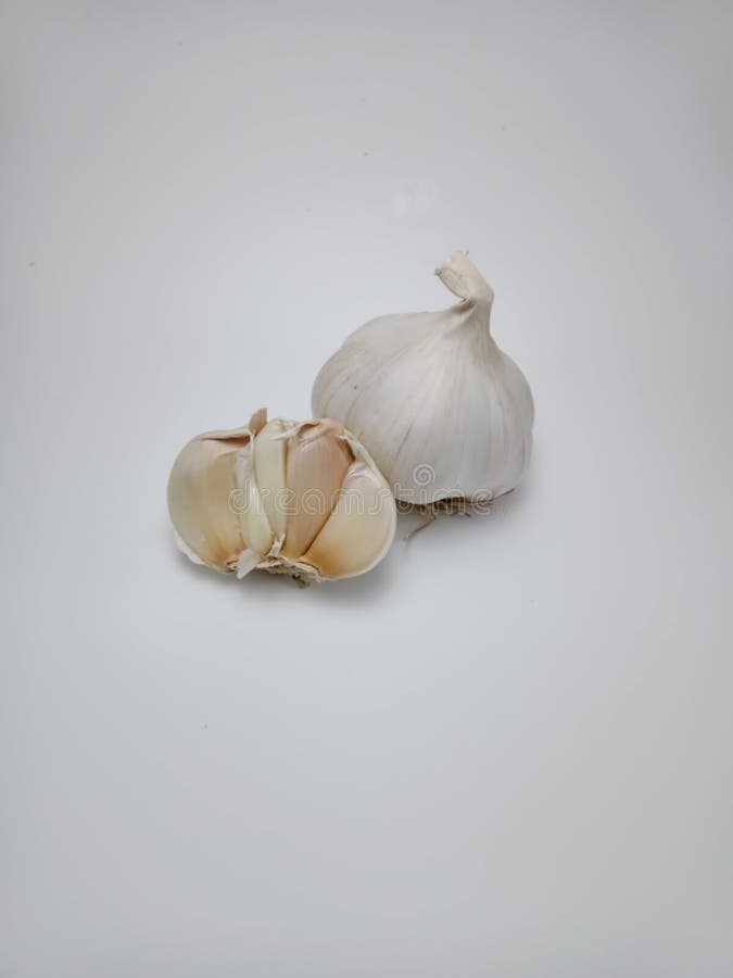 Garlic Set on White Background Stock Photo - Image of dish, carcinogen ...