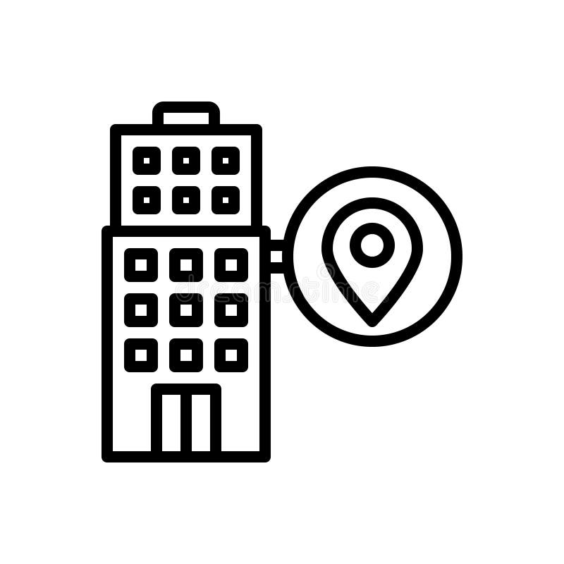 Black Line Icon for Local, Maps and Localization Stock Vector ...