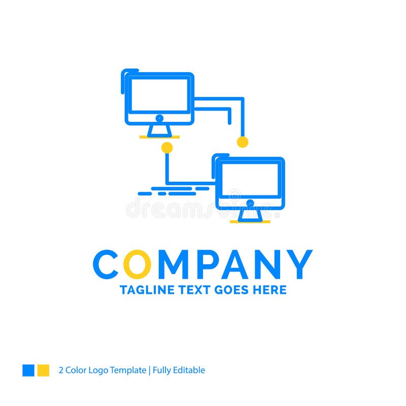 Local, Lan, Connection, Sync, Computer Blue Yellow Business Logo Stock ...