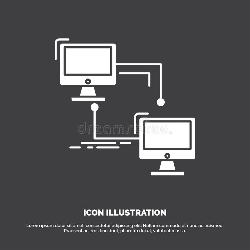 Local, Lan, Connection, Sync, Computer Icon. Glyph Vector Symbol for UI and UX, Website or ...