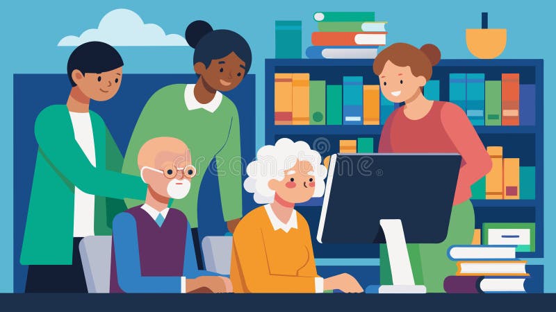 Elderly Library Stock Illustrations – 336 Elderly Library Stock ...