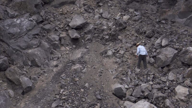 Open Pit Volcanic Rock Extraction Stock Video - Video of miner ...