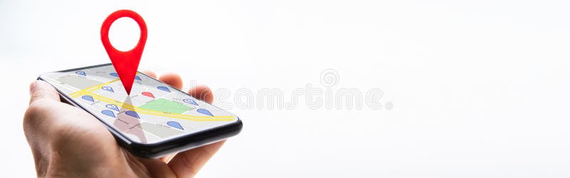 Local Map on Smartphone in Hand with Location Stock Image - Image of ...