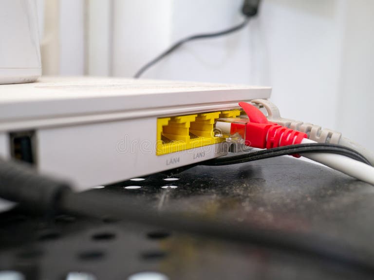 Local Network Cable Connect To Router Modem Stock Photo - Image of ...