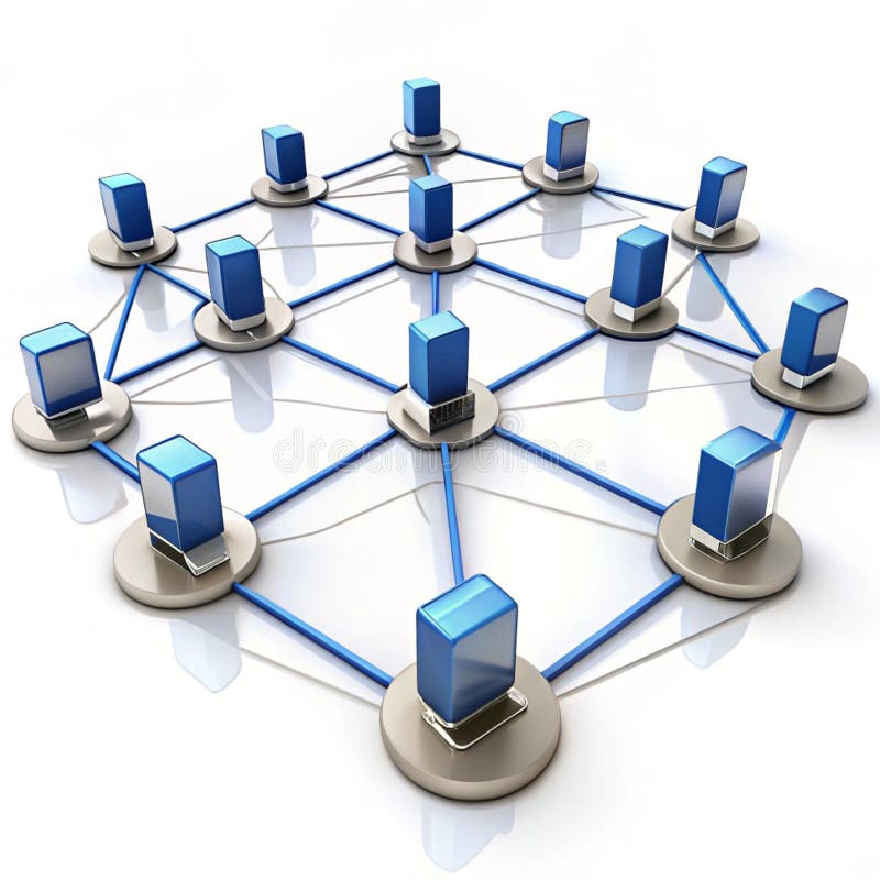 Local Network 3D Illustration Stock Illustration - Illustration of ...