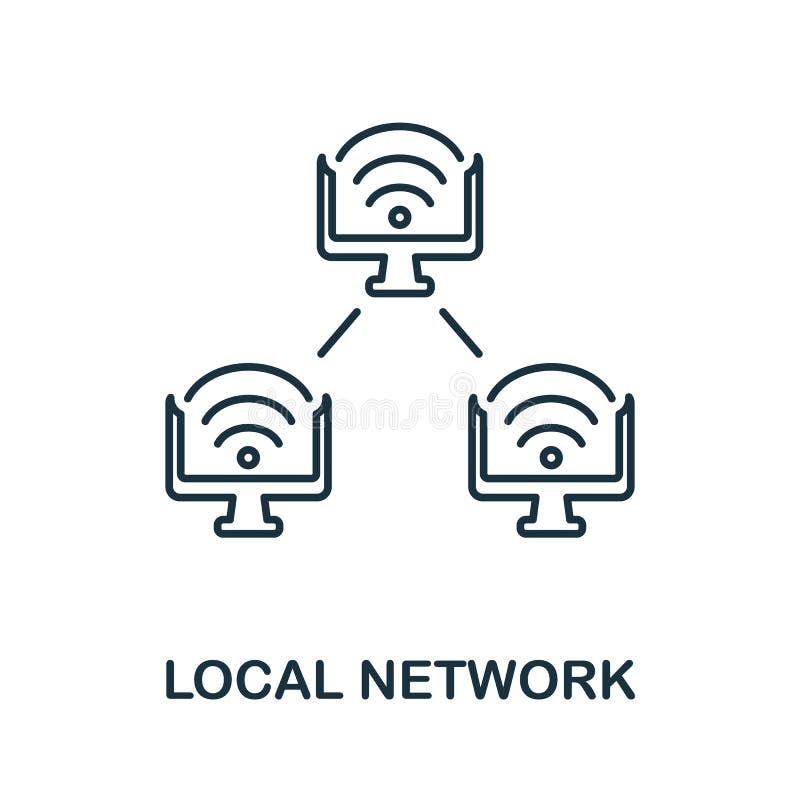 Local Network Icon. Line Element from Technology Collection. Linear ...