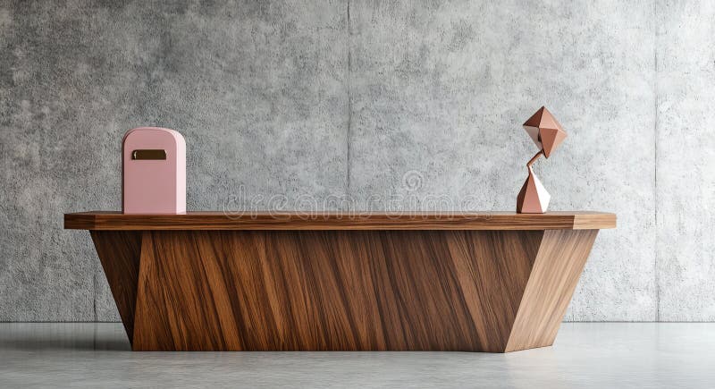 A Local Post Office Interior Features a Pink Mailbox and Wooden Counter ...