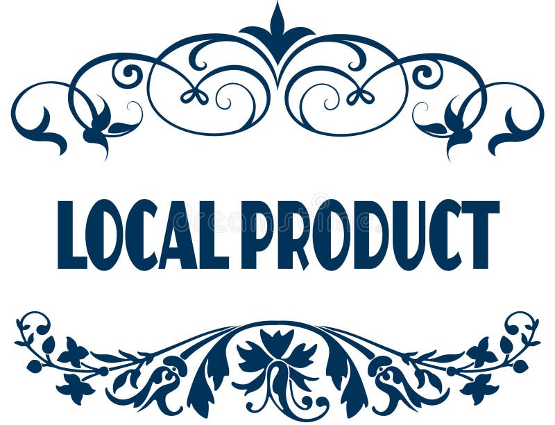 LOCAL PRODUCT Blue Text Frames. Stock Illustration - Illustration of ...