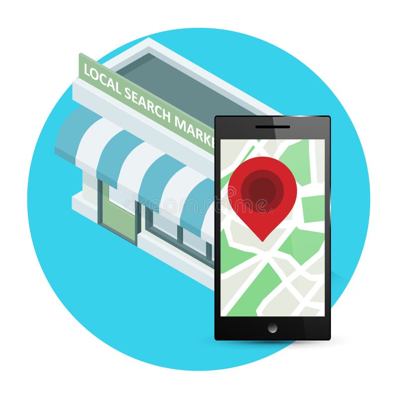 Local Search Marketing Ecommerce Stock Vector - Illustration of ...