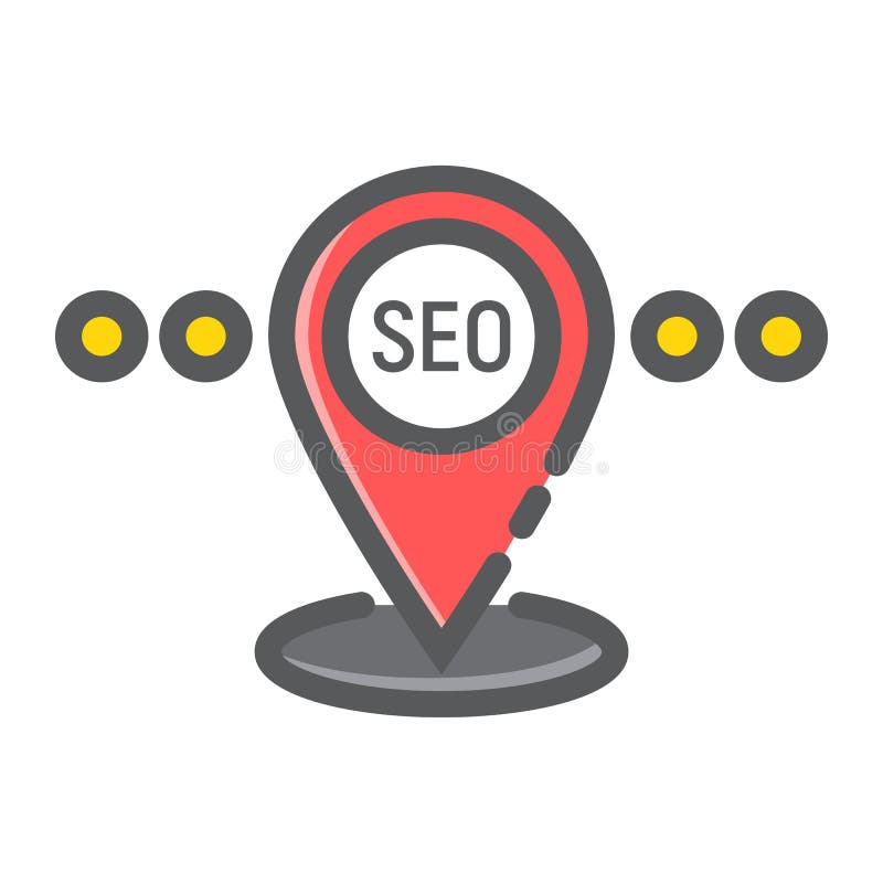 Local SEO Line Icon, Seo and Development Stock Vector - Illustration of ...
