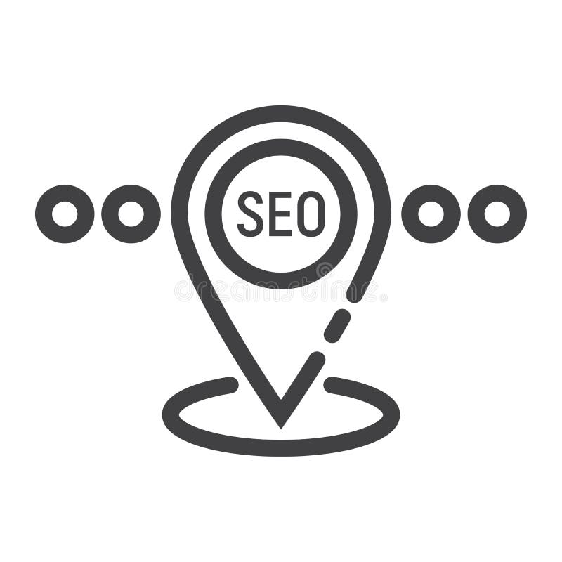 Local SEO Line Icon, Seo and Development Stock Vector - Illustration of ...