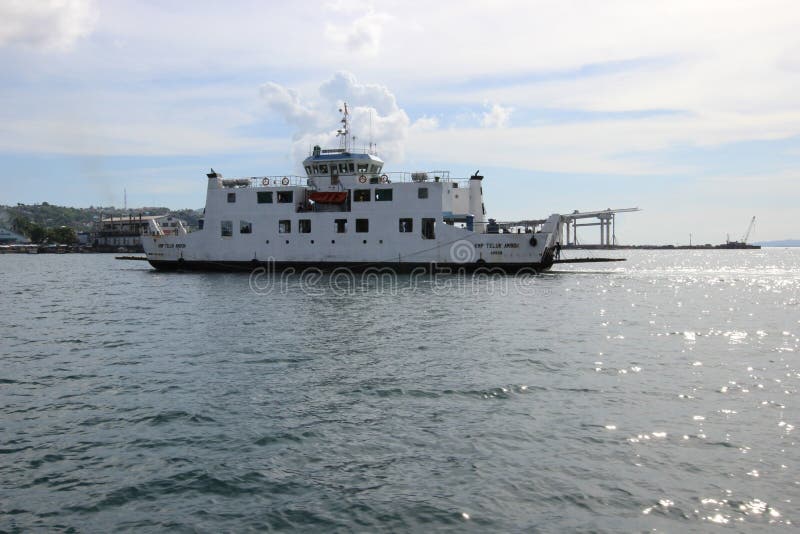 A Local Ship Sailing in the Bay Editorial Stock Photo - Image of ambon ...