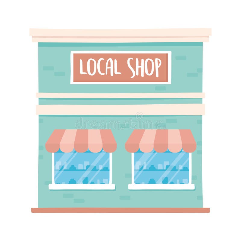 Local Shop Small Business, Design White Background Stock Vector ...