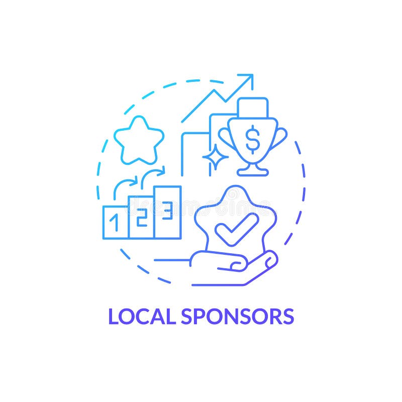 Local Sponsors Blue Gradient Concept Icon Stock Vector - Illustration ...