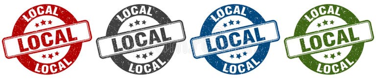 Local Stamp. Local Round Stamp Set Isolated on White Background Stock ...