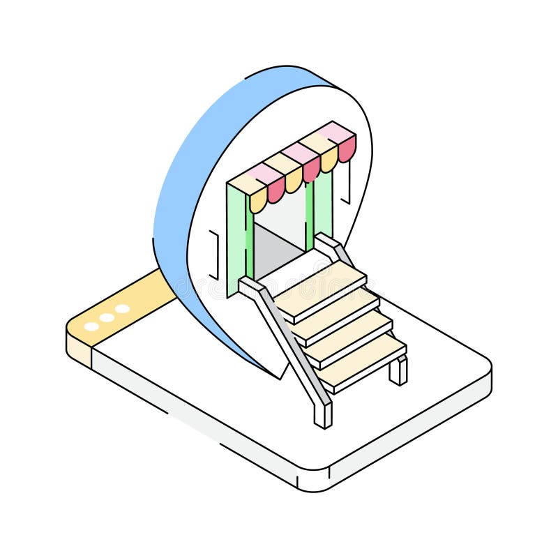 Local Store Icon Creatively Designed in Isometric Style Stock Vector ...
