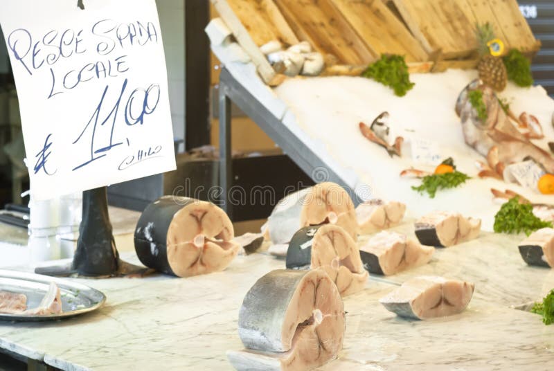 Local Swordfish, for Sale in Palermo Stock Photo - Image of dealer ...