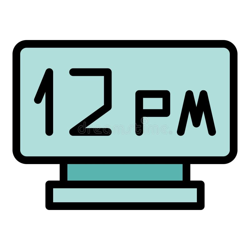 Local Time Icon Vector Flat Stock Illustration - Illustration of line ...