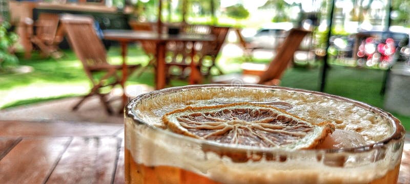 Local Tonic Drink with Fresh Lemon. Very Refreshing Stock Photo - Image ...
