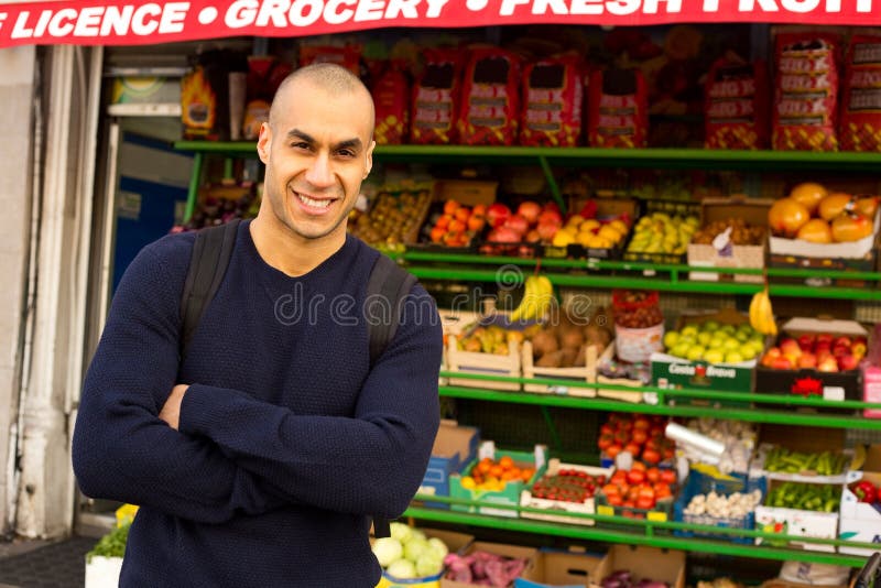 Local trader stock photo. Image of display, male, customer - 63608544