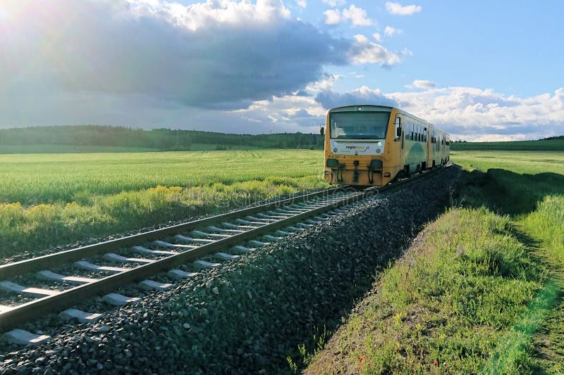 Local Train in Spring Country Editorial Photography - Image of sleeper ...
