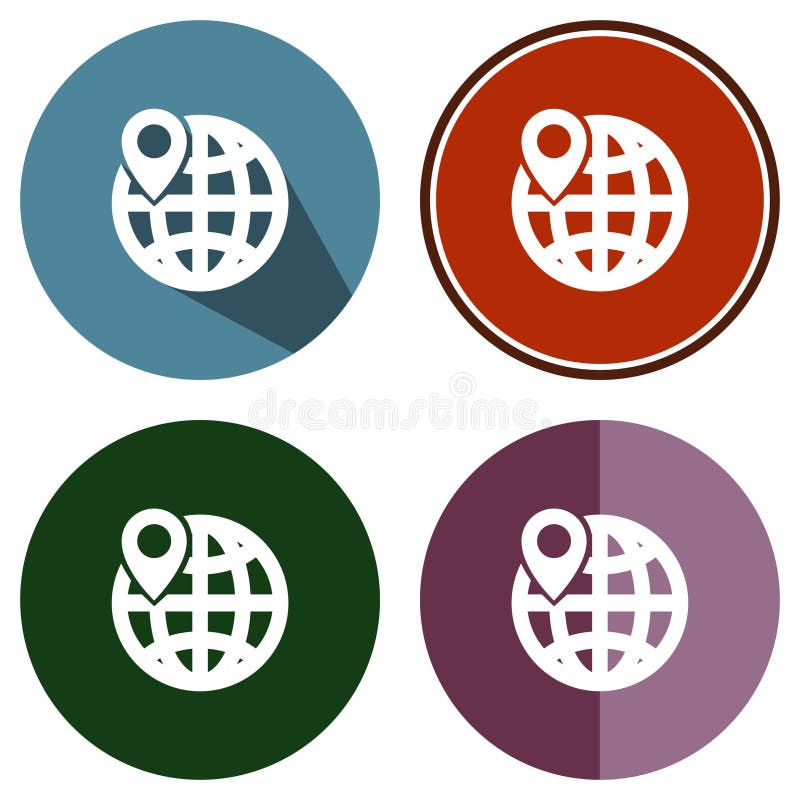 Icona Globale Di Localizzazione Nello Stile D'avanguardia Di ...